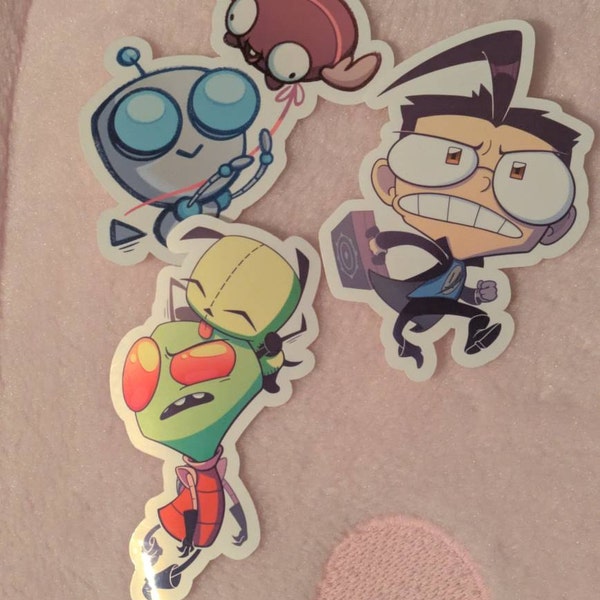 Invader Zim Stickers: Zim GIR Dib Gaz Tak Minimoose Mimi - Etsy