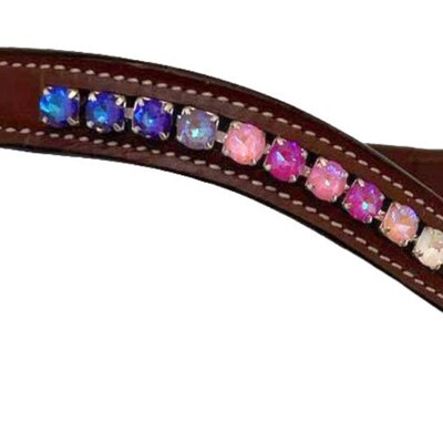 Bedazzled Brow Band for English PONY Bridle:new Rectangular PURPLE ...