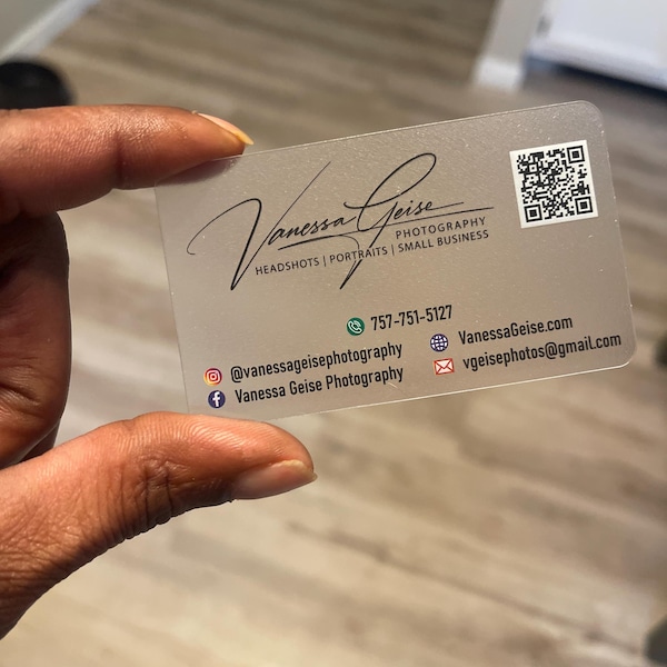 Transparent Business Card, Clear, Esthetician, QR Code, Pvc, Acrylic ...