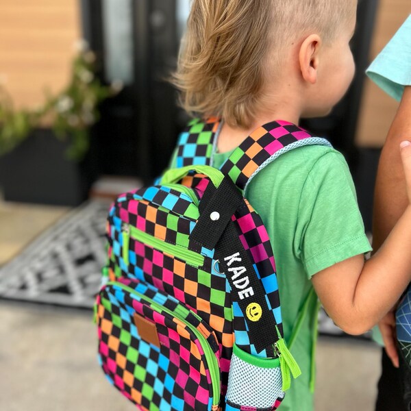 Personalized School Bag Tag | Embroidery Accessory | Kids Name Tag | ID ...