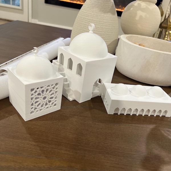 Al-noor Collection | Set of 3 Mini Masjid Lanterns Islamic Home Decor ...