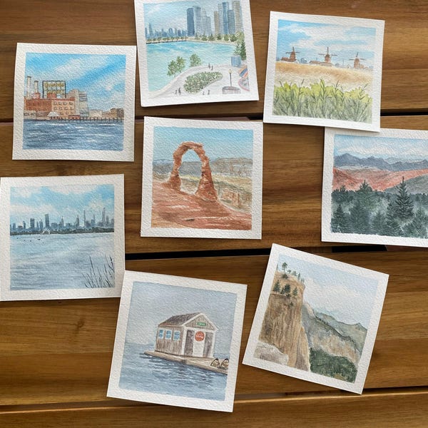 Mini Original Landscape Watercolor Paintings- Collections #3, 4, 5 ...