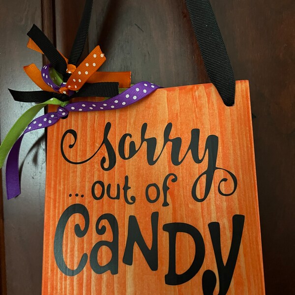Out of Candy Halloween Sign ~ Halloween Decor - Fall Decor - Etsy