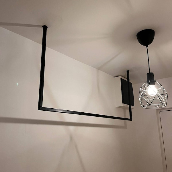 Ceiling Clothes Rack// Clothing Rack // Ceiling Rack // Ceiling Storage ...