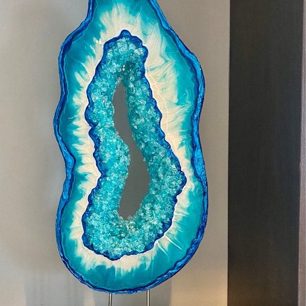 Geode Resin Art XL /fuchsia Resin Geode Painting / Freeform Geode ...