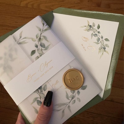 Modern Concertina Wedding Invitation Neutral Trifold Wedding Invite ...