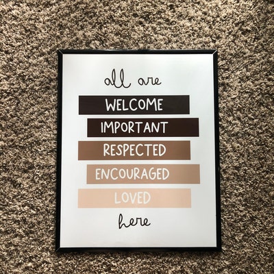 Equality Poster, Kindness Matters, All Are Welcome Here,diversity ...