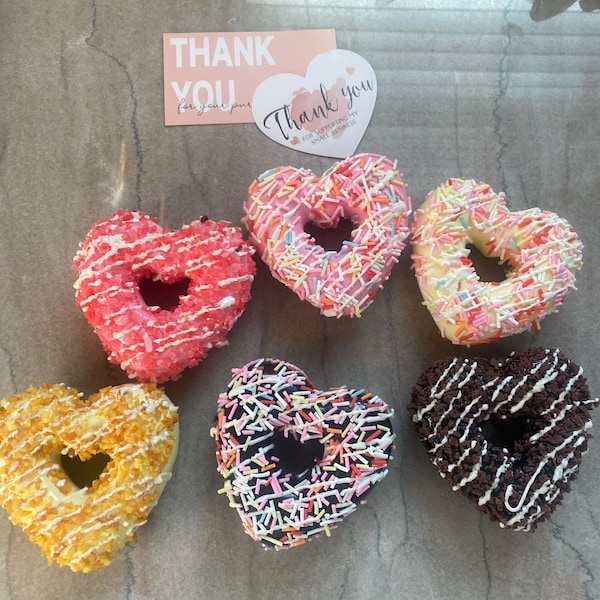 Heart Shaped Faux Donut Magnets | 6 Flavors | Waverly Vienna - Etsy