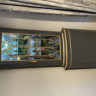 Dark Grey Drinks Gin Corner Cocktail Display Cabinet Vintage - Etsy UK