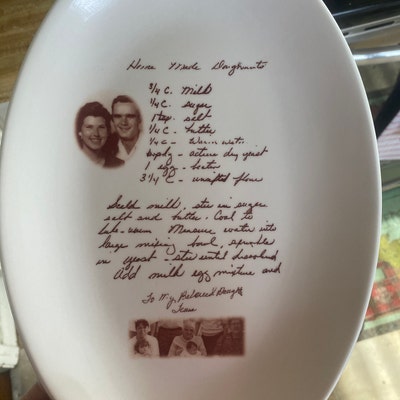 RECIPE PLATE Recipe Display Handwriting Custom Plate Hand - Etsy