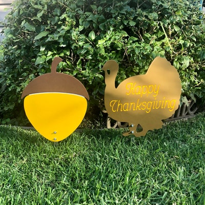 Happy Thanksgiving Engraved Wooden Yard Art - Etsy