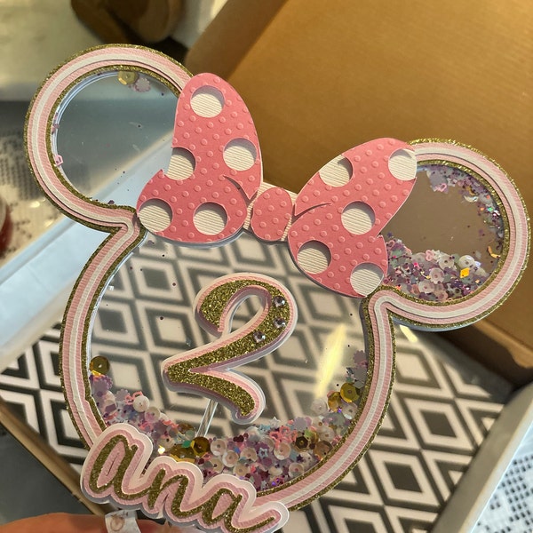 Minnie Mouse Inspired Personalizable Cake Topper and 3D Number - Etsy