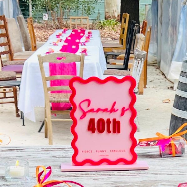Wavy Border Drinks Menu Signage - Personalized Acrylic Wedding Bar Sign ...