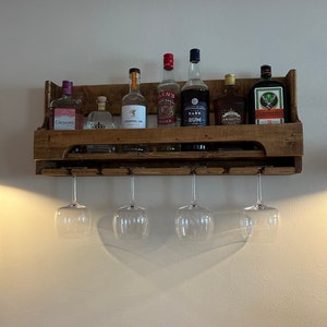 75cm Floating Home Bar/ Wine or Spirit Rack Reclaimed Wood - Etsy UK