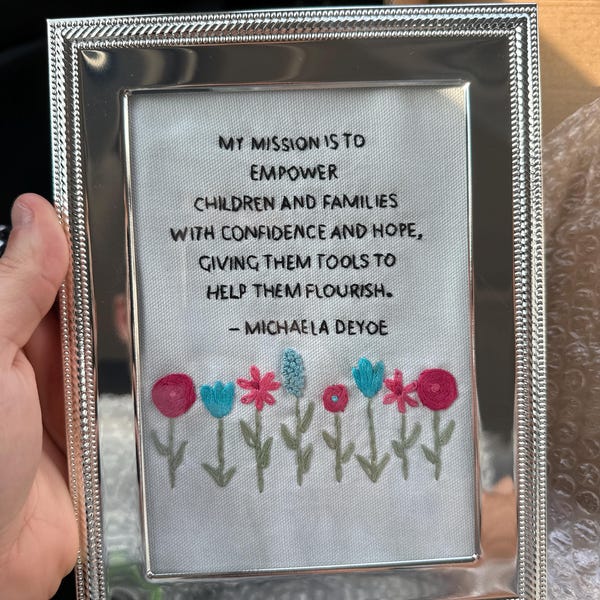 Custom Hand-crafted 5x7" Embroidered Words, Lyrics, Poems Made to Order ...