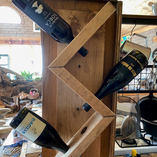 Zig Zag Wine Rack | the Ziggy Zag | Z Geometric Wall Mounted Rustic ...