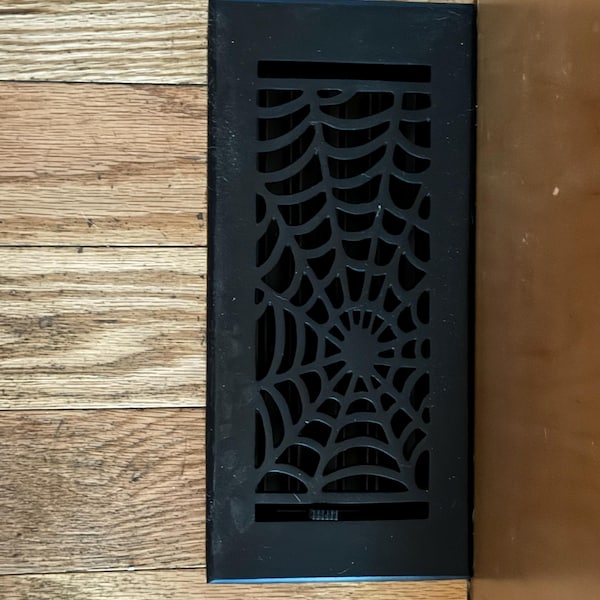 4"x10" Spooky Gothic Vent Cover in Spider Web Design Cast Aluminum ...
