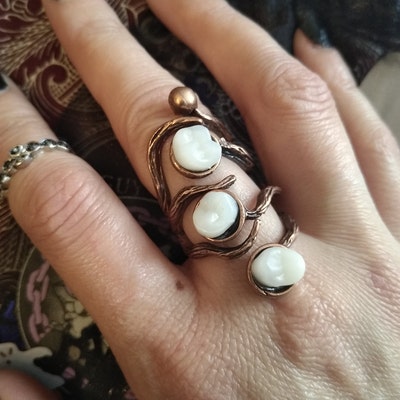 Cameo Tooth Necklace Real Bone Jewelry Baroque Gothic Taxidermy Vulture ...