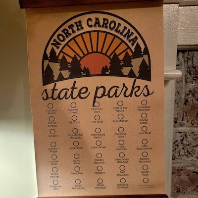 NC State Park Adventure Checklist WITH Pen // North Carolina State Park ...