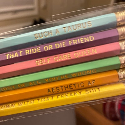 Funny Astrological Taurus Pencil Set Cosmic Babe Collection - Etsy