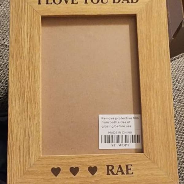 Personalized Picture Photo Frame Laser Engraved Wood Frame 7"x 5 ...