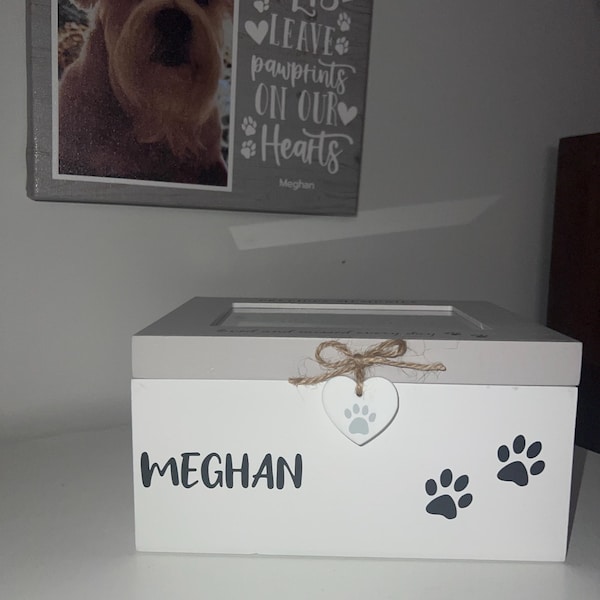 Personalised Rustic Pet Photo Memorial Dog Keepsake Box Pet Wooden ...