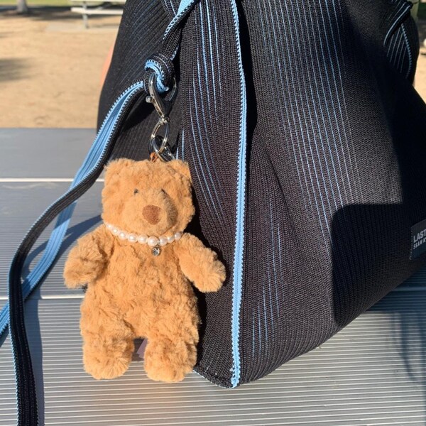 Beaded Pearl Bow Keychain | Cute Heart Charm Keychain | Pearl Bow ...