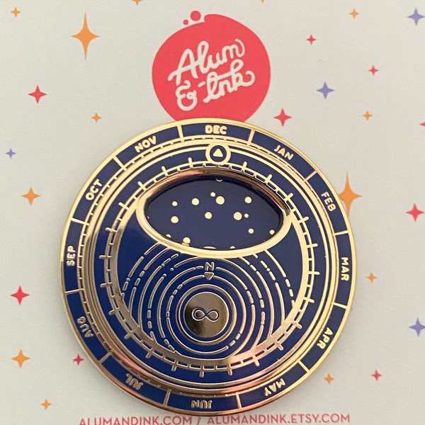 Blue Mini Planisphere Spinning Enamel Pin - Etsy
