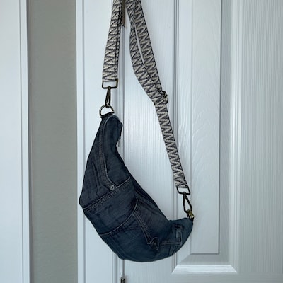 One Pair of Jeans Bag Sewing Pattern, Slouchy Zipper Bag DIY, 2 Sizes ...