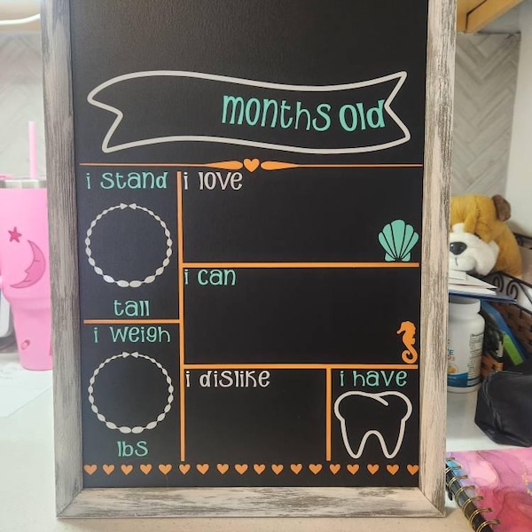 Monthly Baby Chalkboard - Milestone Chalkboard - Baby Shower Gift ...
