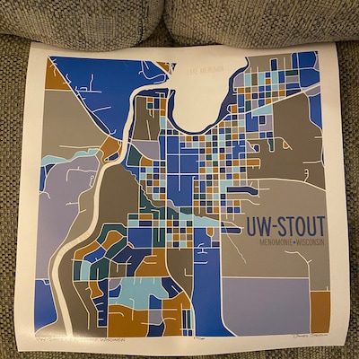 Whitewater Wisconsin University Campus Art Map Print by James Steeno ...