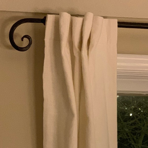 FREE Shipping--curtain Rod With Finial and Bracket, Wrought Iron, All ...