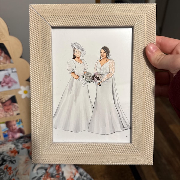 Generational Wedding Portrait, Mother of the Bride Gift, Custom Wedding ...