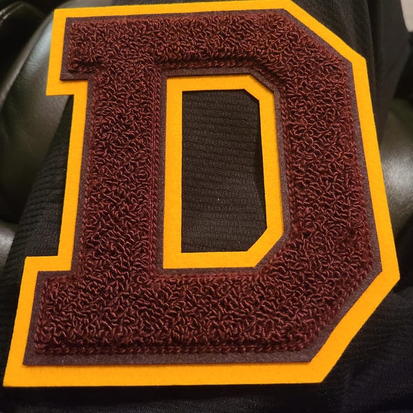 Cardinal/gold 6” Chenille Varsity Letterman Letter Patches / A-Z ...