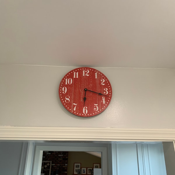 Rustic Red Clock- Barn Red Clock - Etsy