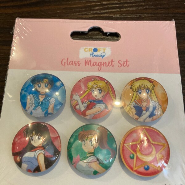 The Solar System Magnet Set - 9-piece Glass Magnets Set - 1" Round ...