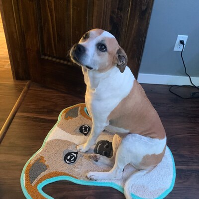 Custom Pet Portrait Rug Personalized Cartoon Pet Rug, Animals, Dog, Cat ...