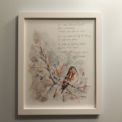 Hope is the Thing With Feather Emily Dickinson Quote Print, Bird Quote ...