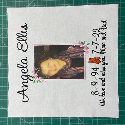 Quilt Square Custom Embroidered Quilt Squares Any Design Picture Quilt ...