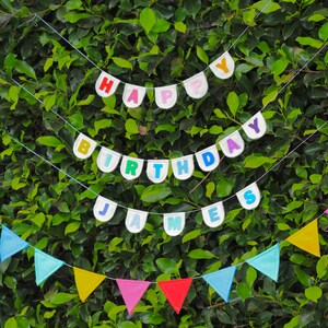 Happy Birthday Bunting LARGE, Rainbow Birthday Decoration Made With ...