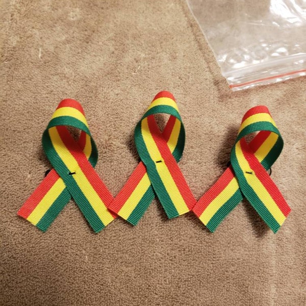 5/8'' One Roll Classic Grosgrain Ribbon Three Color Rasta Green-yellow ...