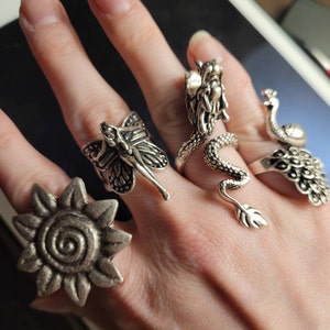Boho Hippie Rings. Unisex Adjustable Rings. Statement Ring. Creative ...