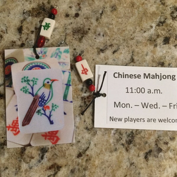 Mahjong Themed Flat Note Cards, Set of Eight in Two Different Designs ...