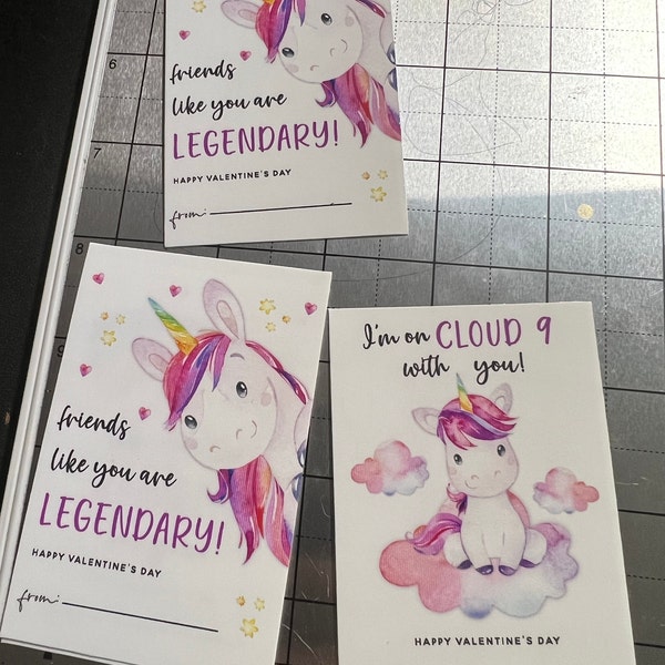 Printable Unicorn Valentine's Day Cards, Unicorn Classroom Valentine's ...