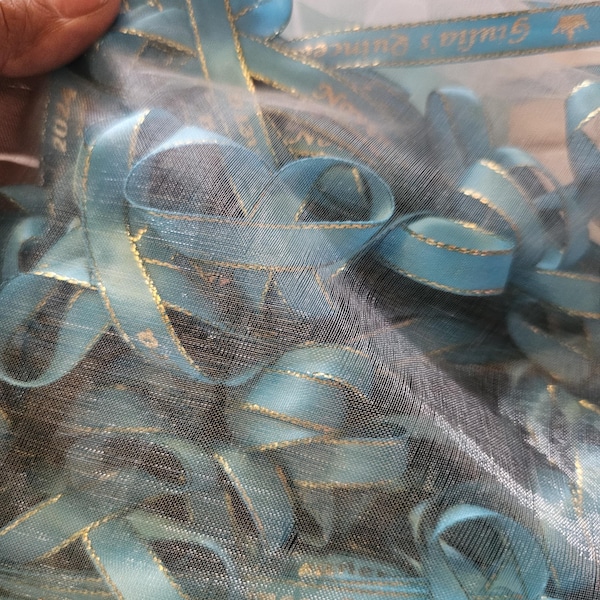 3/8" Gold Edged Printed Favor Ribbons: Custom Personalized Party ...