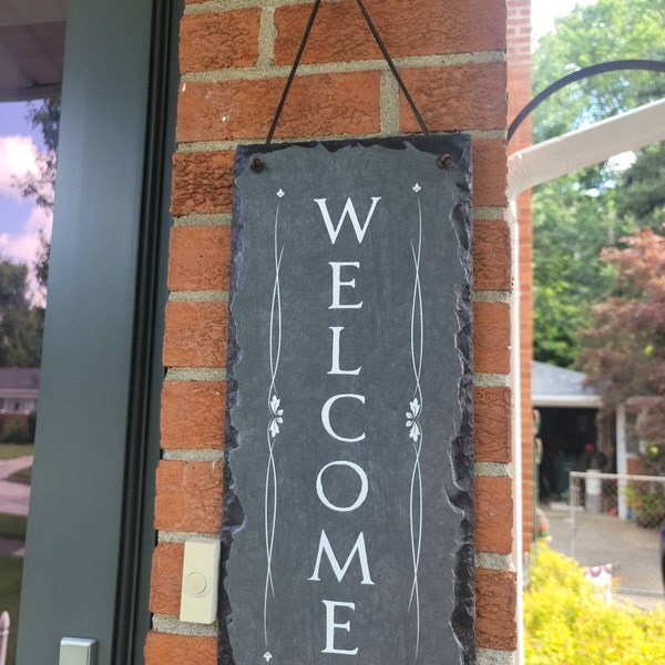 Outdoor Welcome Sign! Slate Welcome Sign, Outdoor Sign, Outdoor Plaque ...