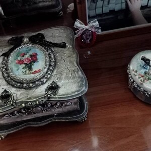 Vintage Tea Box, Tissue Box and Tray Tea Box With 9 Compartments Wooden ...