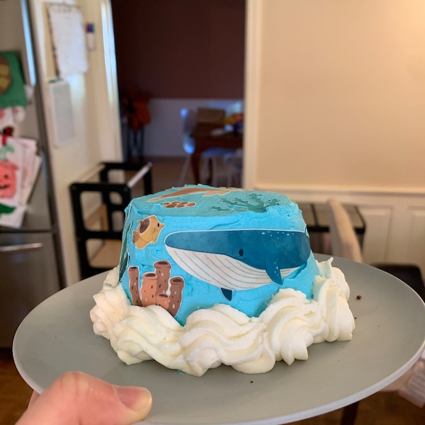 Whale Friends, Under the Sea, Ocean Animals Cake Scene Pre-cut Edible ...