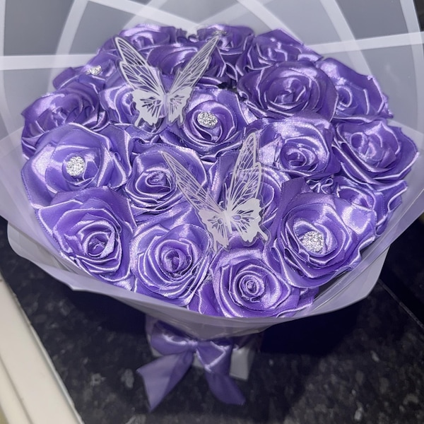 Eternal GLITTER ROSE PINK Bouquet/happy Birthday - Etsy