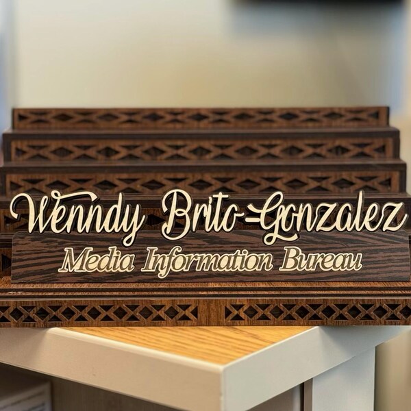 Custom Design All-duty Desk Name Plate, Table Name Plate With Business ...